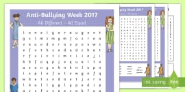 KS1 Anti-Bullying Word Search | Twinkl Resources