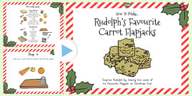 Rudolph's Favourite Carrot Flapjacks Recipe Cards - Twinkl