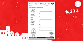 KS1 Santa's Workshop Alphabet Worksheet / Worksheet