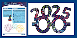 New Year Craft Activity - Handprint 2025 (teacher made)