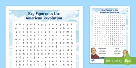 Key Events in the American Revolution Word Search - Twinkl