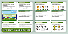 Sets and Operations Addition Football Loop Cards - Twinkl