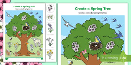 Spring Cutting Skills Worksheet (teacher made)