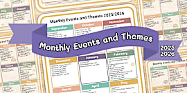 ECCE: Editable Monthly Events Planner 2026