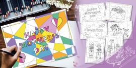 Valentine's Day Pop Art Colouring Activity Posters - Twinkl