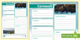 Cornwall Leaflet Template,Cornwall (teacher made) - Twinkl