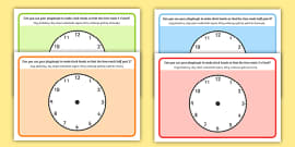 O'Clock Time Playdough Mats Arabic/English (teacher made)