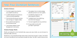 Year Three Dictation Sentences Assessment and Activity Pack