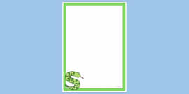 FREE! - Simple Blank Cute Snake Page Border | Page Borders | Twinkl