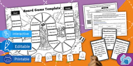 Editable Camping Board Game Template - Full Colour Version