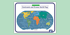 Continents and Oceans Jigsaw (Teacher-Made) - Twinkl