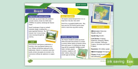 KS2 Brazil Fact Cards - Geography (teacher made) - Twinkl