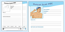 KS2 Adam Peaty Biography Template (teacher made) - Twinkl