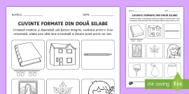 Cuvinte cu trei silabe - Fișă de lucru | Twinkl România