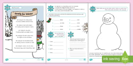 Poetry Winter Activity Sheets (teacher made) - Twinkl