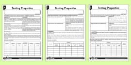 Materials and Their Properties KS1 Worksheets - Science Resources