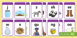 Phase 3 Sound, Picture and Word Flashcards (teacher made)