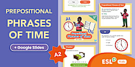 ESL Time Prepositional Phrases Board Game
