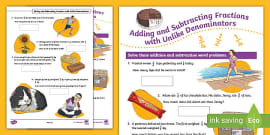 Add & Subtract Fractions with the Same Denominator Worksheet