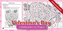 Valentine's Day Collaborative Art Pack - Valentine's Day Art