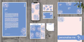 Bold Blue Stationery Set (teacher made)