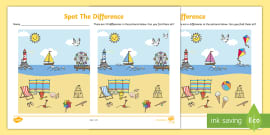 Playground Safety Spot the Difference Worksheet