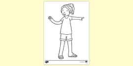 FREE! - Boy Pointing Towards Something Colouring Sheet | Twinkl