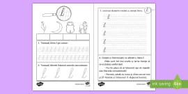 Litera A – Fișă pentru trasarea literei mici de mână