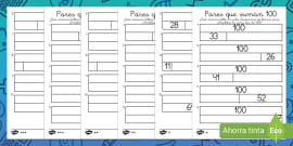 Ficha de actividad: Contar hasta 100 con una recta numérica