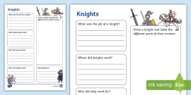 Labelling Medieval Knights Worksheet | Twinkl Resources
