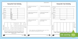 Favourite Colour Tally and Bar Chart Worksheets - Twinkl