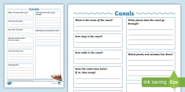 Canal Boat Labelling Activity - Transport - UK - Geography