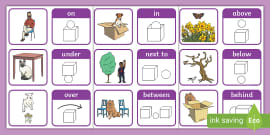 Preposition with Pictures and Sentences Activity - Twinkl