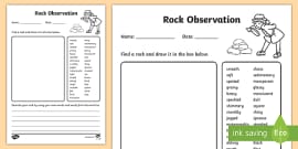 Rocks and Soil Worksheet - KS2 Science Worksheet - Twinkl