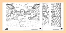 Recurso educativo - Dibujo de Maradona para colorear