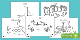 My First Vehicles Colouring Pack (teacher made) - Twinkl