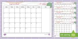 2021-2022 Month at a Glance Calendar (teacher made)
