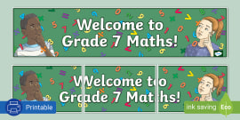 Welcome to Grade 8 Maths Banner (teacher made) - Twinkl