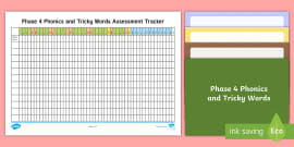 Phase 3 Tricky Word Whole Class Assessment Tracker - Twinkl