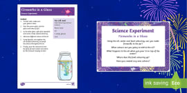 Fireworks in a Jar Worksheet | Science Experiments | Twinkl