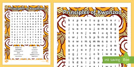 Principles of Kwanzaa Activity for 3rd-5th Grade - Twinkl