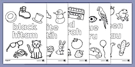 Colours Word Mat Indonesian (teacher made) - Twinkl