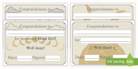 Head Girl and Head Boy Application Form (teacher made)