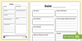 Saint David Fact File Template (teacher made) - Twinkl