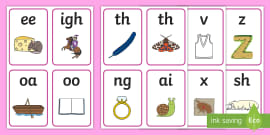 Phase 3 Phonics Flashcards (teacher made)