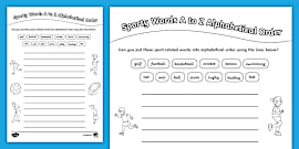 Arrange Words in Alphabetical Order Worksheet (teacher made)