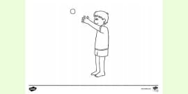 FREE! - Child Throwing a Ball Colouring Sheet | Colouring Sheets