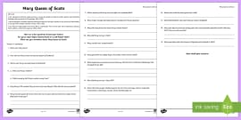 Tudors Mary Queen of Scots Worksheets