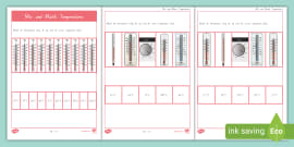 Temperature KS2 Thermometers Reading Worksheet