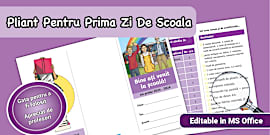 Model de pliant pentru prima zi de școală – Clasa a II-a